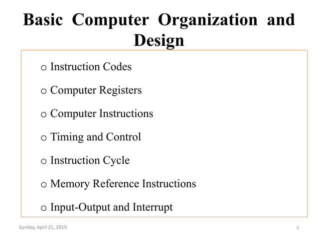 Basic Computer Organization and Design | PPTX | Operating Systems | Computer Software and ...
