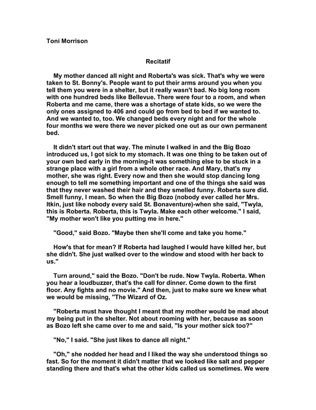 Morrison recitatif | PDF