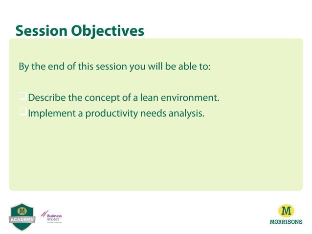 Morrisons session 2 | PPT