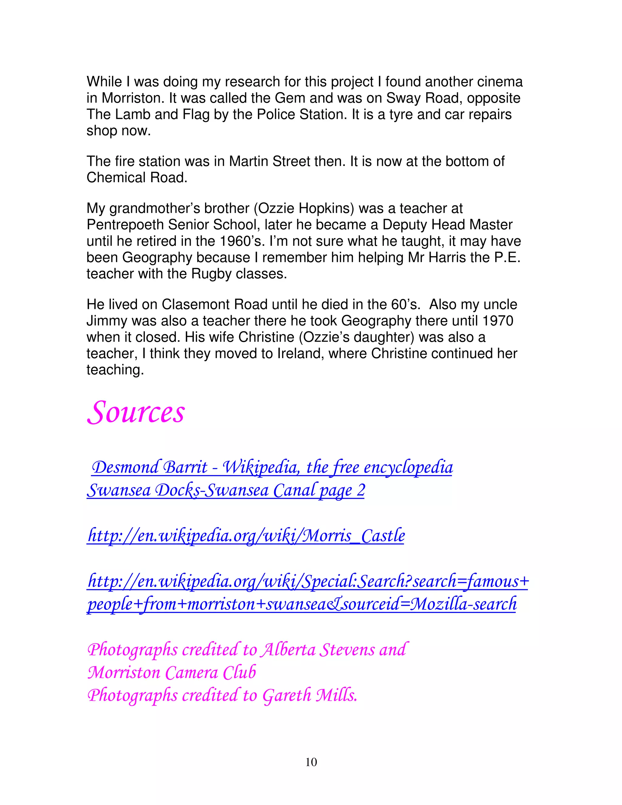 Morriston history final | PDF