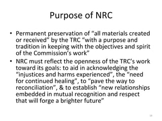 Overview of The TRC Mandate | PPT