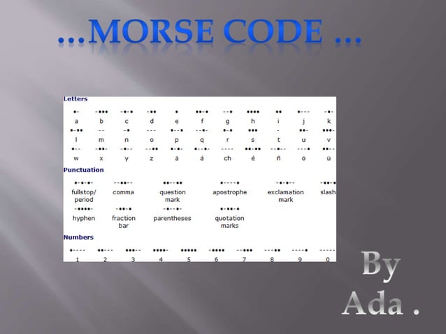 Morse code | PPTX | Technology & Computing