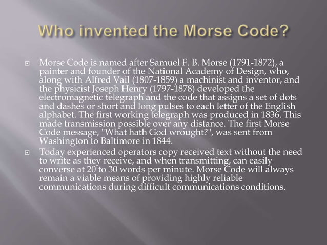 Morse code | PPTX | Technology & Computing