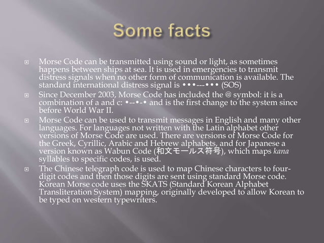 Morse code | PPTX | Technology & Computing