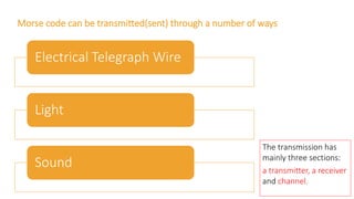 Morse code (-- --- .-. ... . -.-. --- -.. .) | PPTX