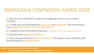 Morse code (-- --- .-. ... . -.-. --- -.. .) | PPTX