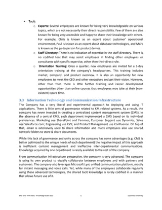 Example of a Knowledge Audit for a tech startup by Mor Sela | PDF