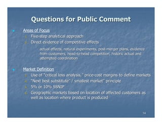 Revising the DOJ / FTC Horizontal Merger Guidelines | PDF