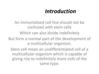 Mortal and immortal cell lines | PPTX