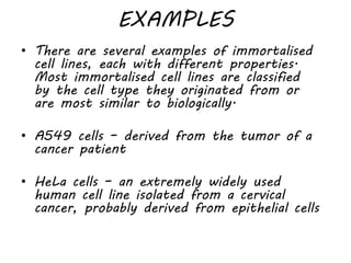 Mortal and immortal cell lines | PPTX