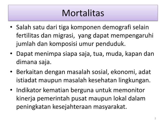 Mortalitas | PPT