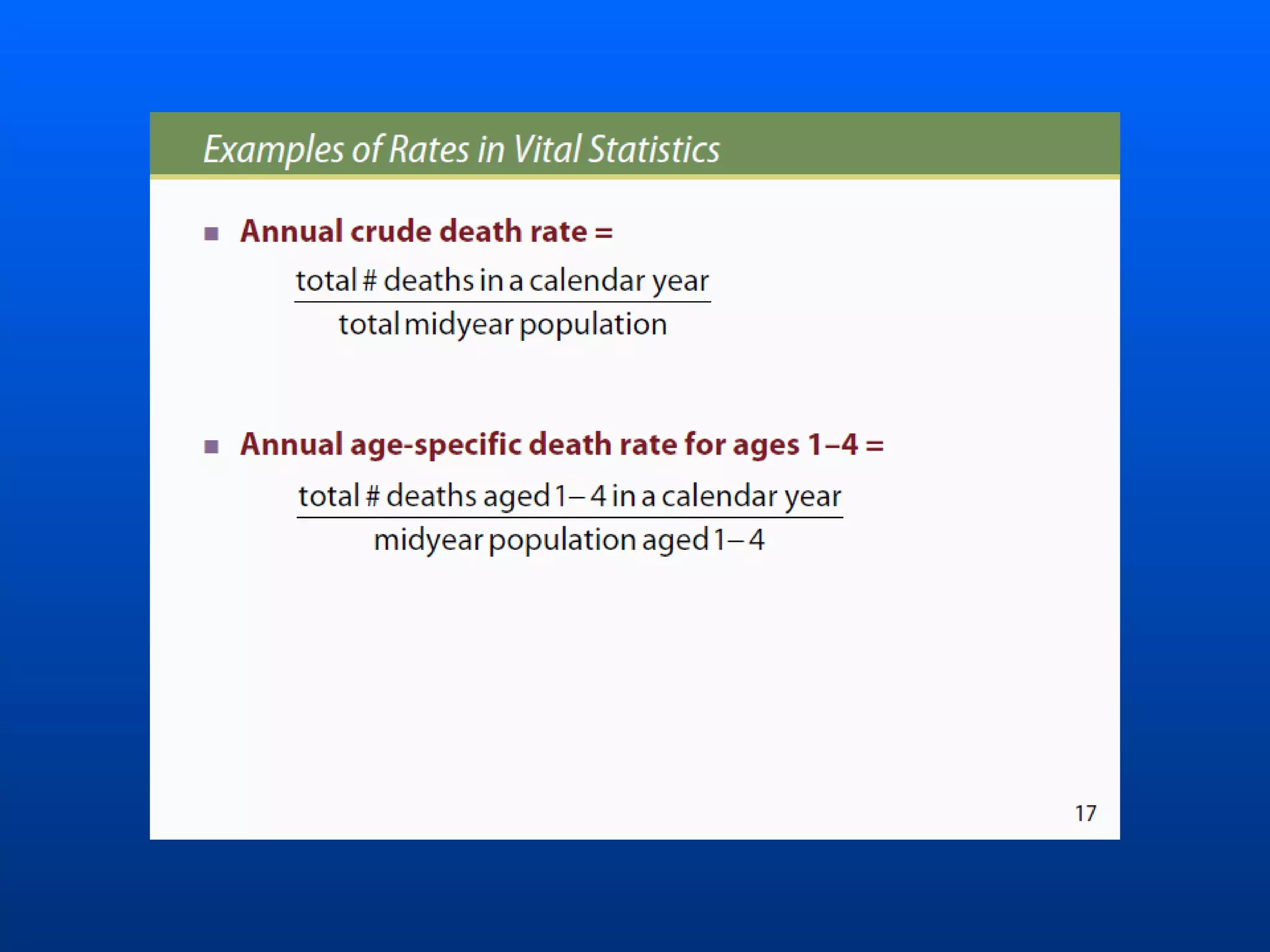 Mortality and mobidity indicators | PPT