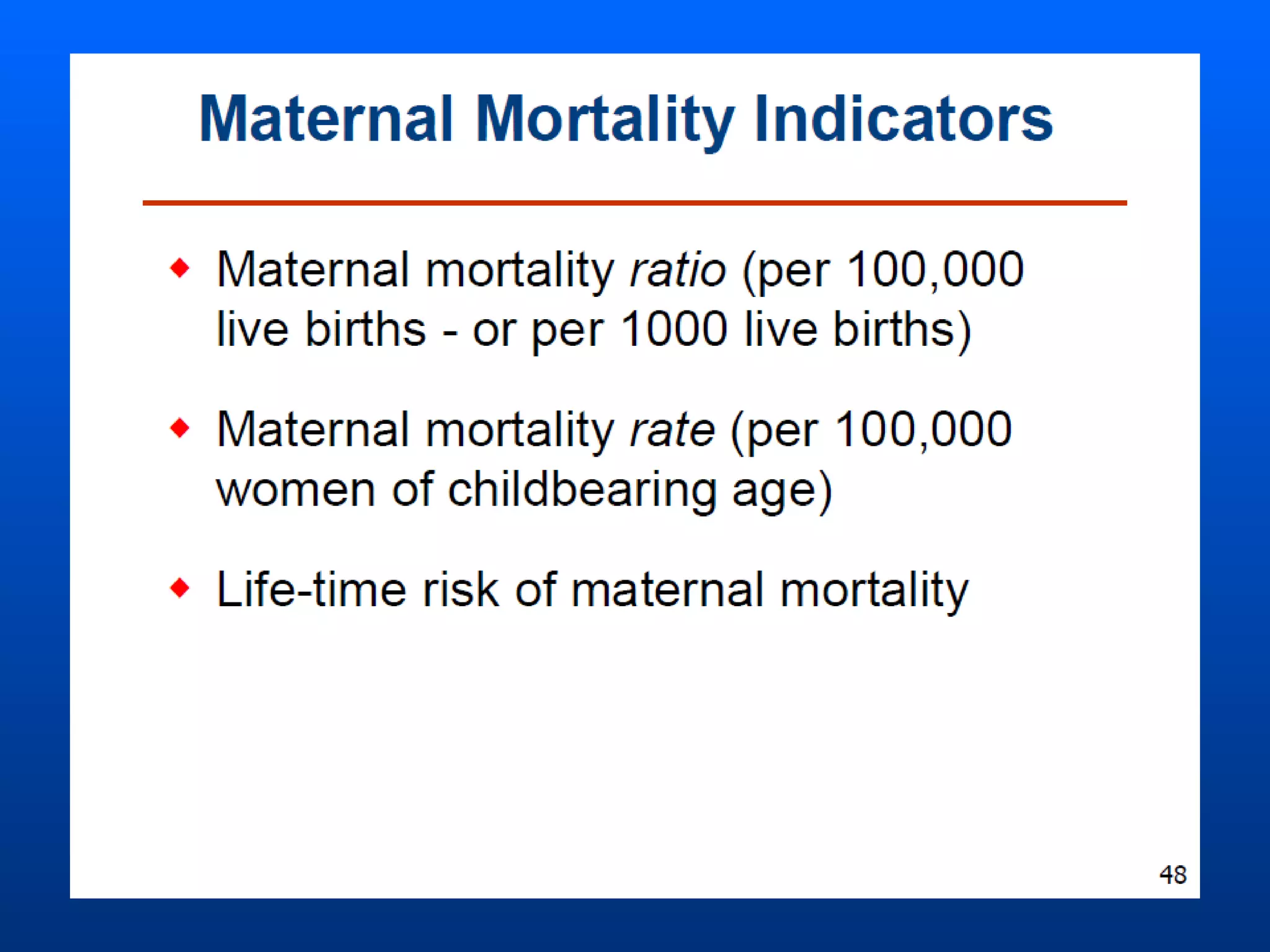 Mortality and mobidity indicators | PPT