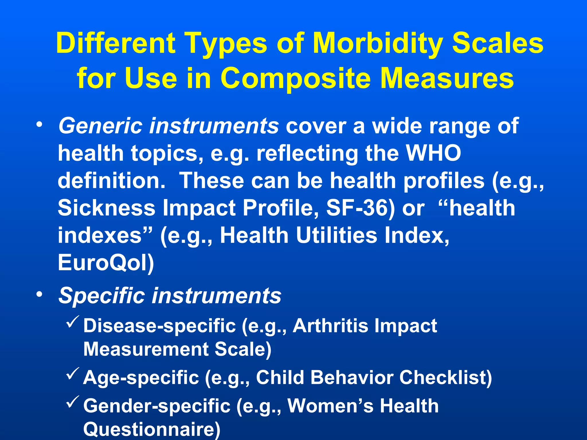 Mortality and mobidity indicators | PPT