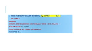 MORTALITY PROFORMA for documentation cause of death | PPTX