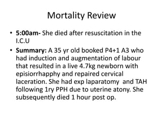 Mortality review | PPTX