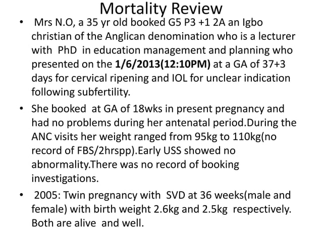 Mortality review | PPT