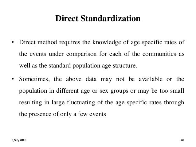 Mortality Rates And Standardization