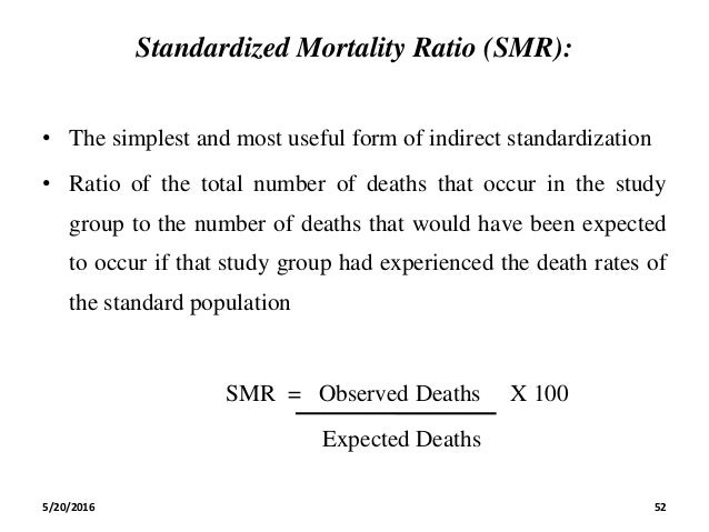 Mortality rates & standardization