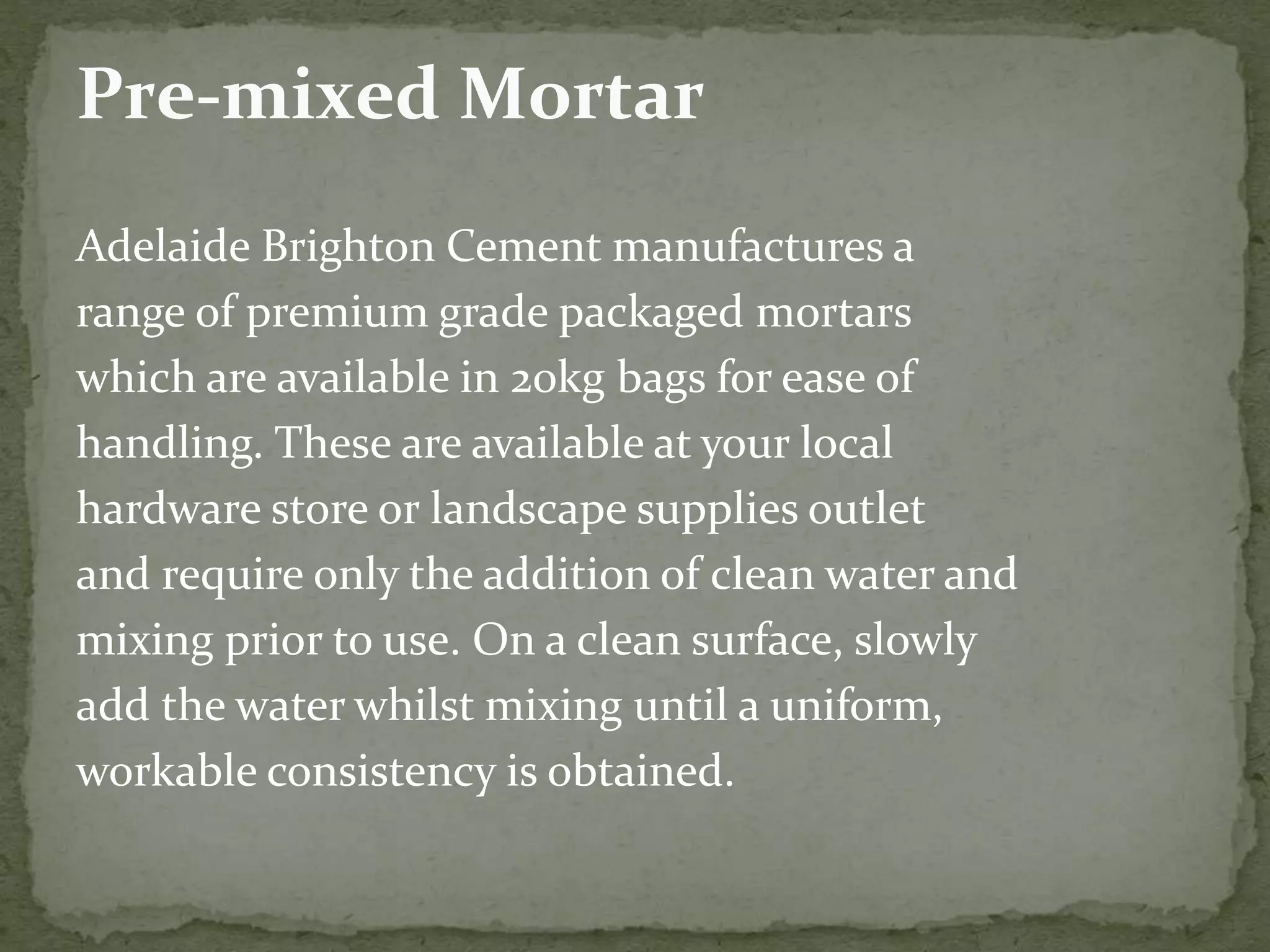 Mortar, Composition of mortar, Types of Mortar, Mixing of Mortar ...