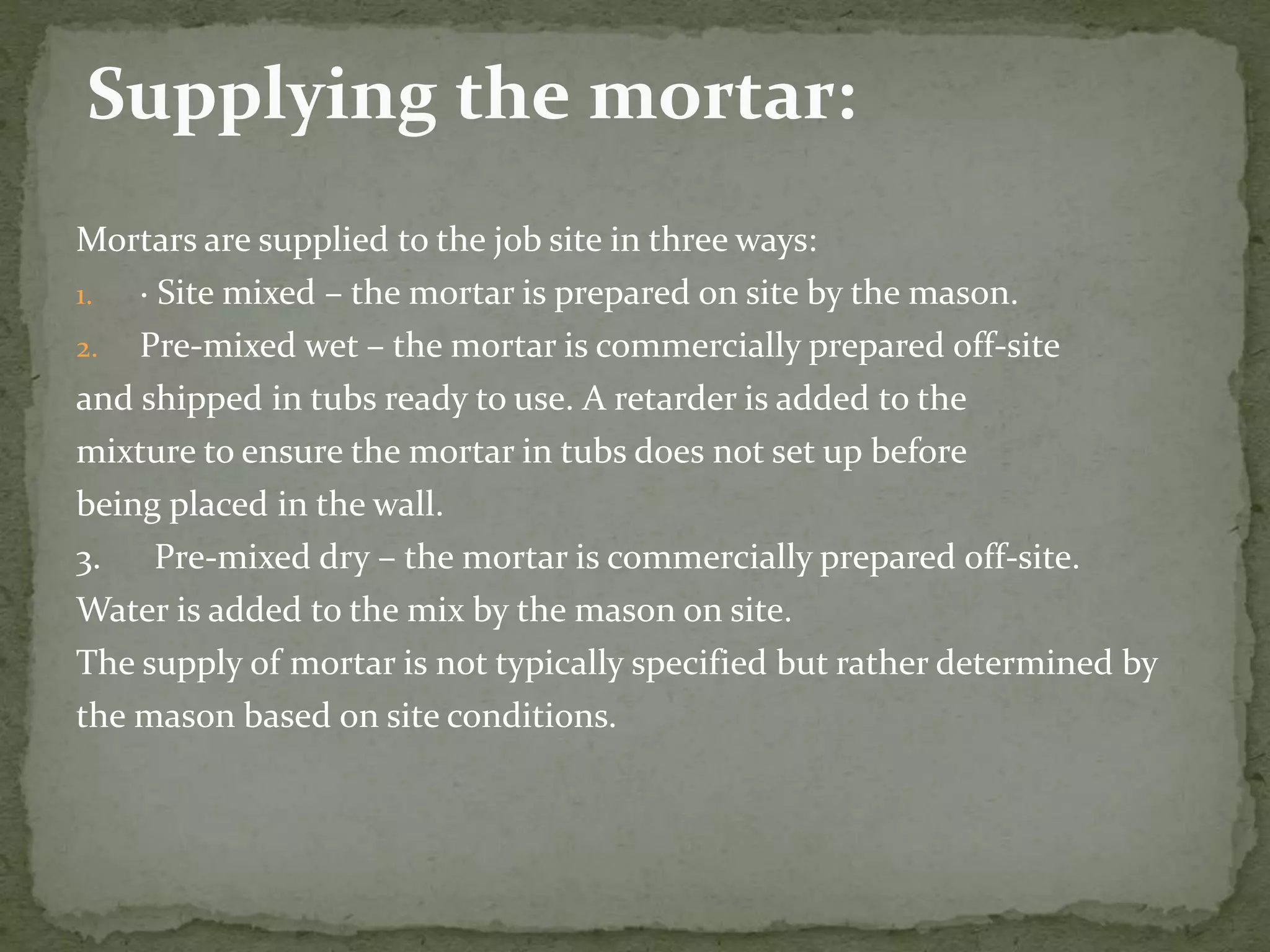 Mortar, Composition of mortar, Types of Mortar, Mixing of Mortar ...