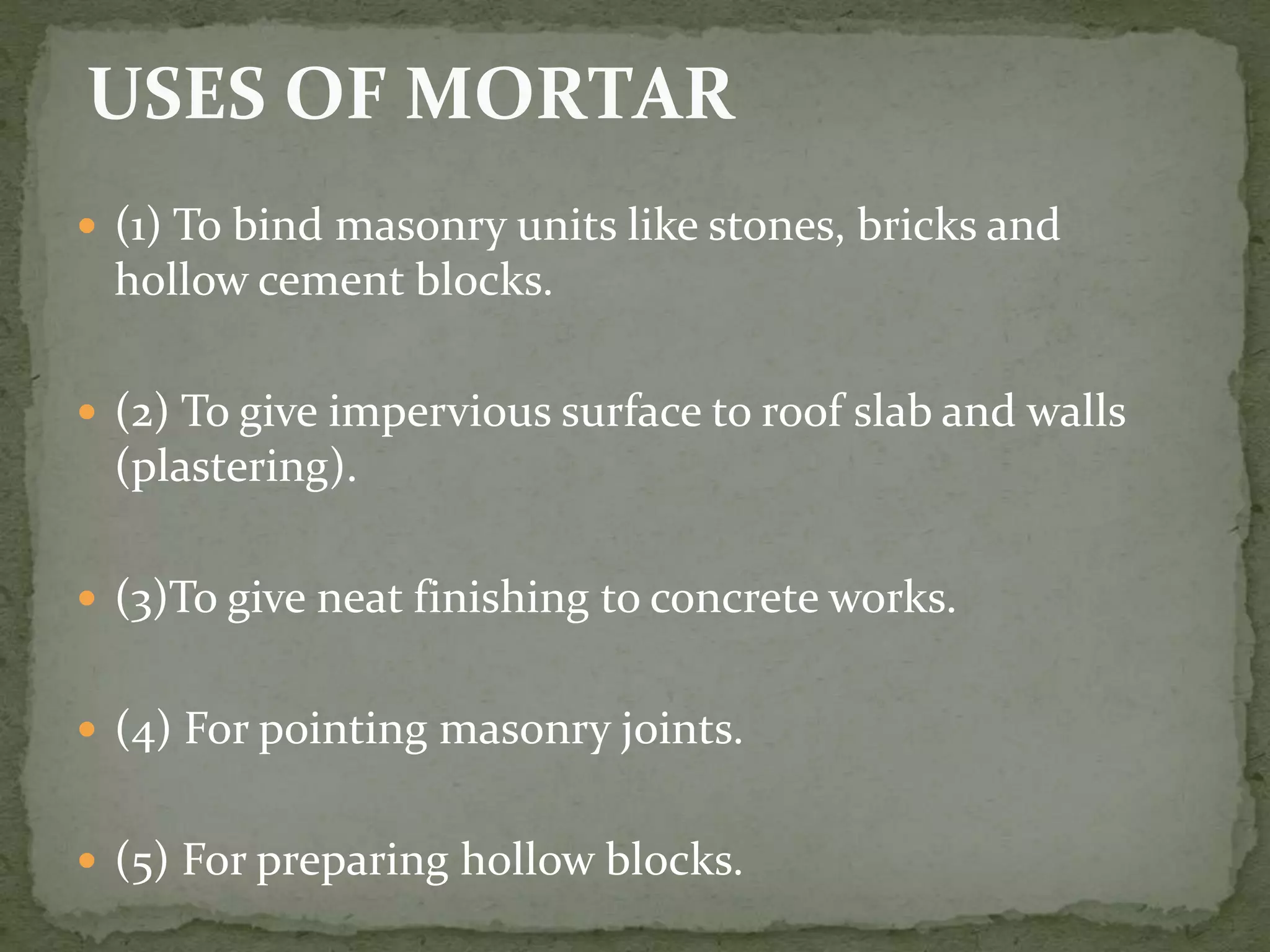 Mortar, Composition of mortar, Types of Mortar, Mixing of Mortar ...