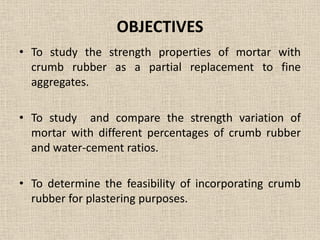 Mortar containing crumb rubber | PDF