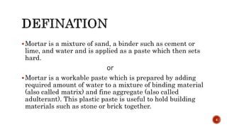 Mortar (masonry) | PPTX