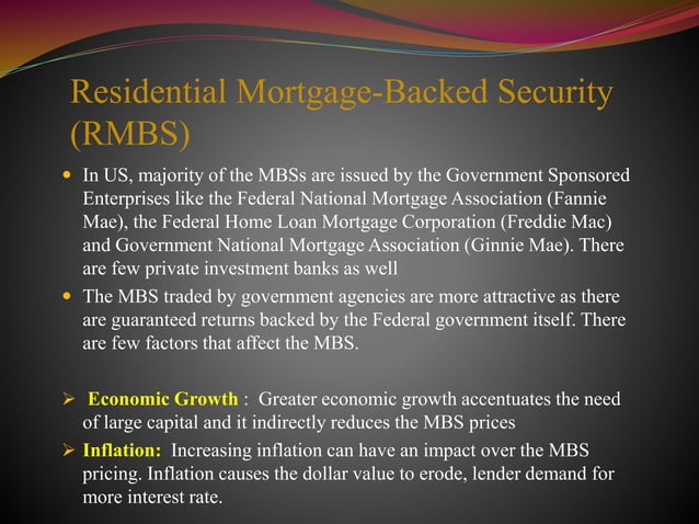 Mortgage backed security | PPTX | Stocks and Bonds | Personal Investing