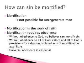 Mortification of sin in believers | PPT