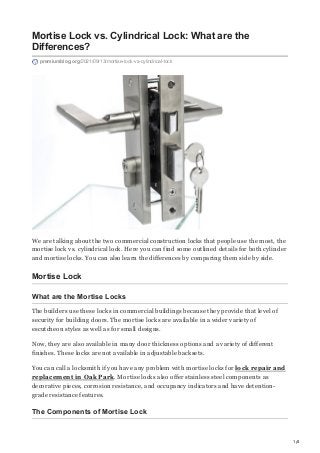 Mortise lock vs cylindrical lock what are the differences