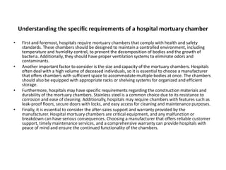 Mortuary Chamber Suppliers & Manufacturers | PPTX