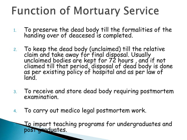 Mortuary service in hospital | PPTX