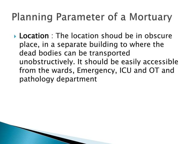 Mortuary service in hospital | PPTX