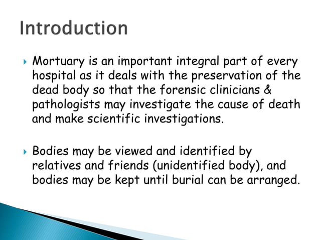 Mortuary service in hospital | PPTX