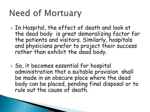 Mortuary service in hospital | PPTX
