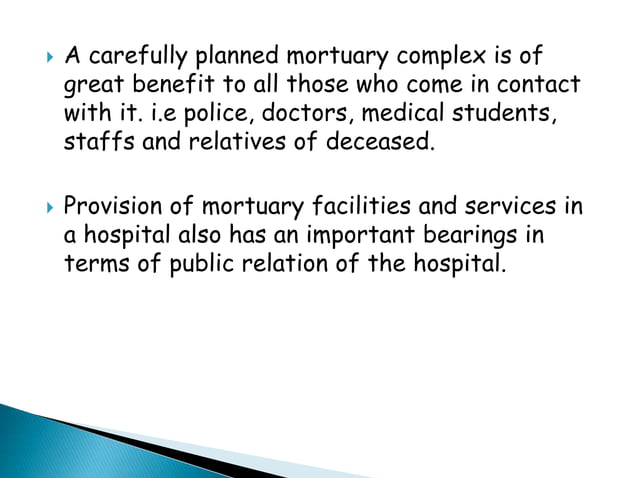 Mortuary service in hospital | PPTX