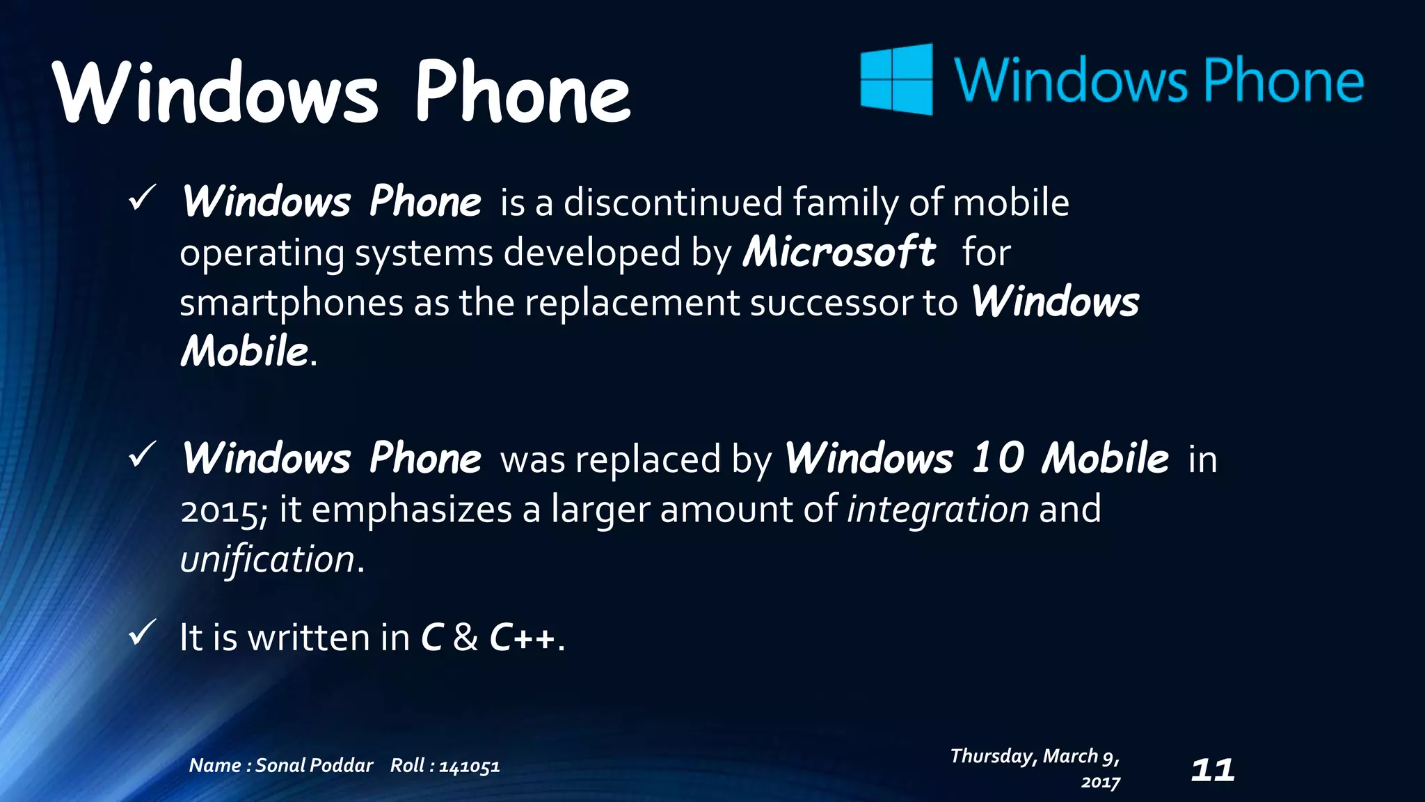 Mobile Operating System | PPTX