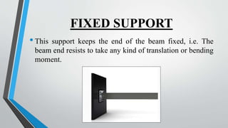 Types of loads, beams, support and support reaction calculation | PPTX