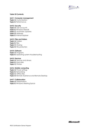 Microsoft office course outline | PDF