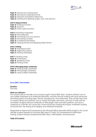 Microsoft office course outline | PDF