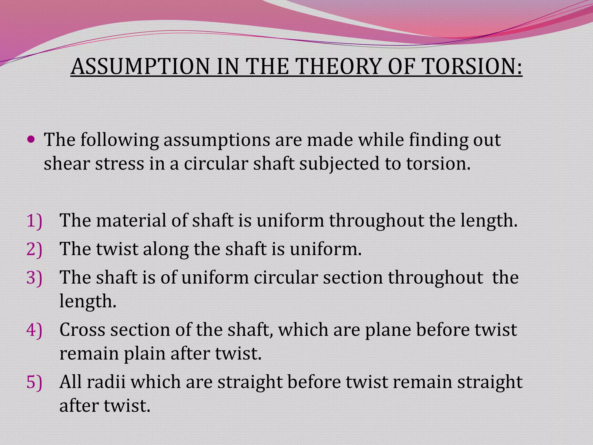 TORSION (MECHANICS OF SOLIDS) | PPTX