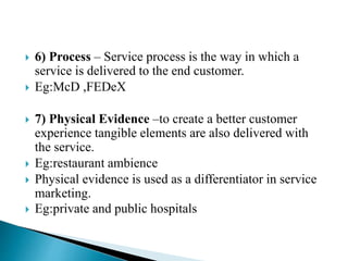SERVICE DIMENSIONS AND MARKETING MIX | PPTX