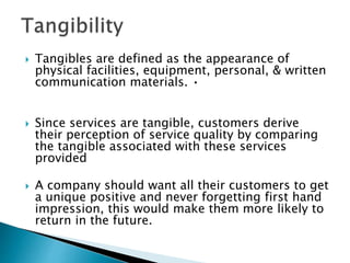 SERVICE DIMENSIONS AND MARKETING MIX | PPTX