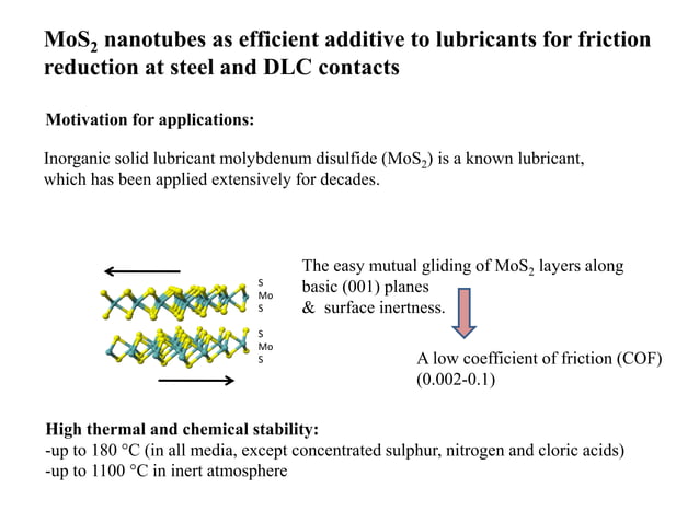 MoS2 NanoTubes as efficient additive to lubricants | PDF | Physics ...