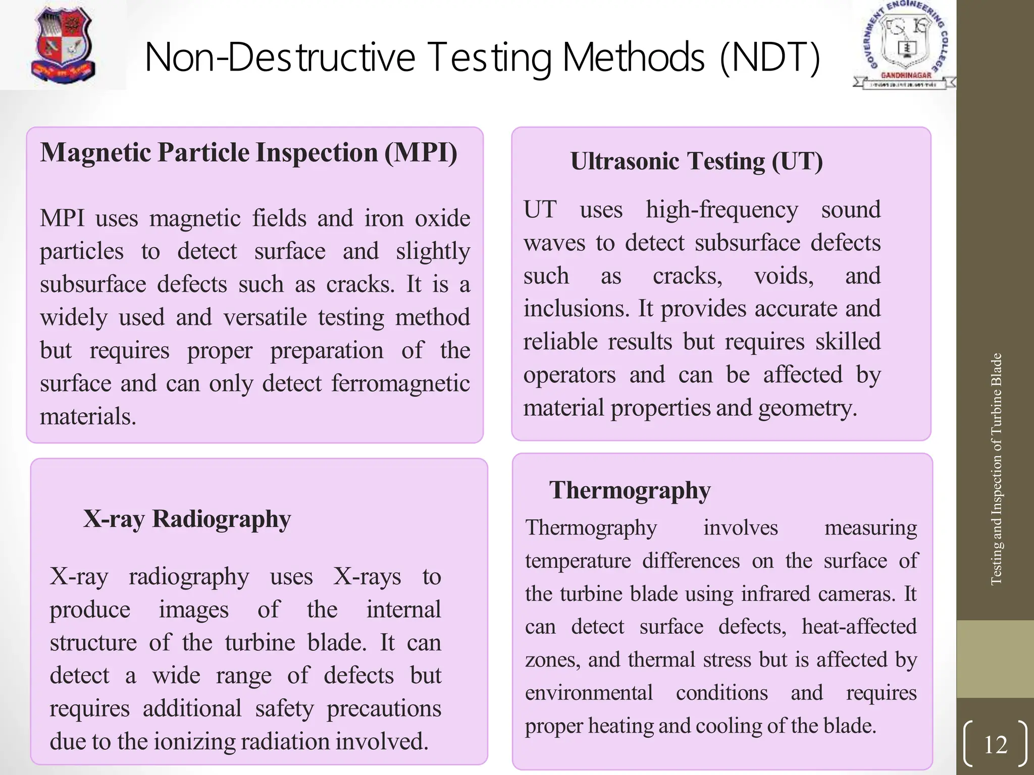 Testing and Inspection of Turbine Blade | PDF