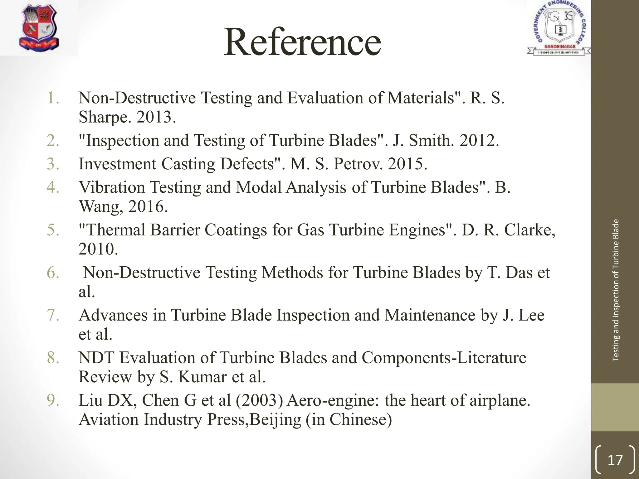 Testing and Inspection of Turbine Blade | PDF