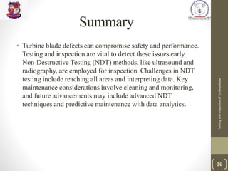 Testing and Inspection of Turbine Blade | PDF