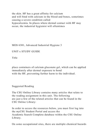 MOS 6301, Advanced Industrial Hygiene 1 Course Learni.docx