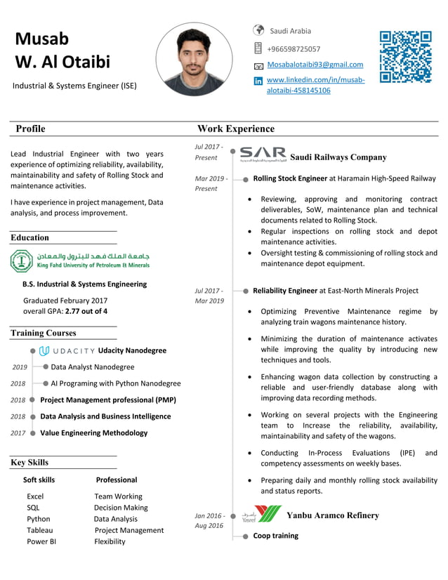 Mosab alotaibi - industrial engineer | PDF